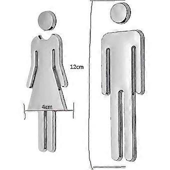 2 par 12x4cm wc dørplade toilet skilte Mandlige og kvindelige toilet ...