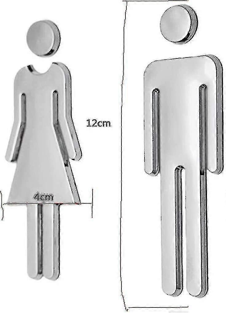 2 par 12x4cm wc dørplade toilet skilte Mandlige og kvindelige toilet ...