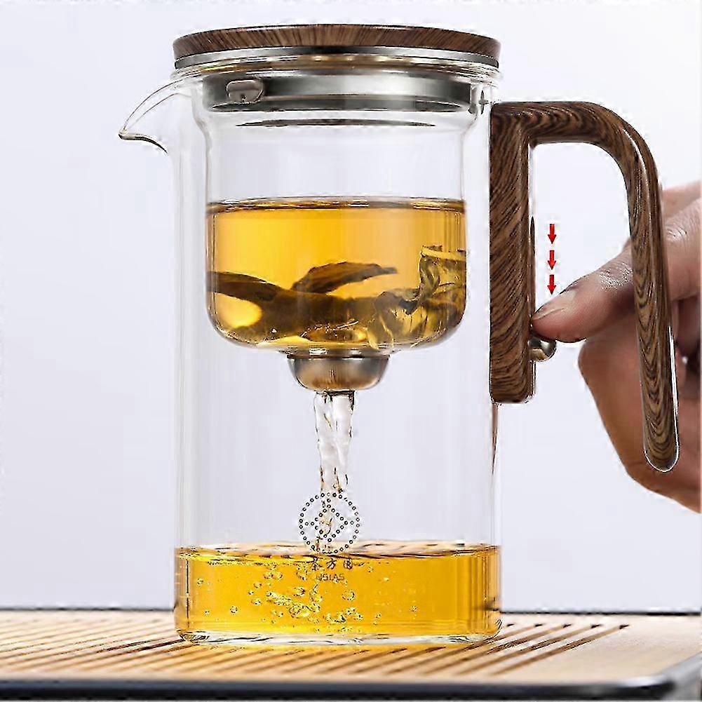 Tea Infuser Pot with Magnetic Filtration - Heat-Resistant Glass Teapot ...