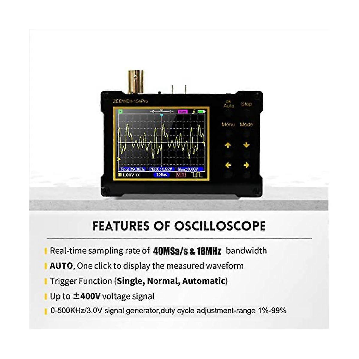 2 in 1 Handheld Oscilloscope Signal Generator, 154 Pro 2.4Inch Digital Automotive Oscilloscope ...