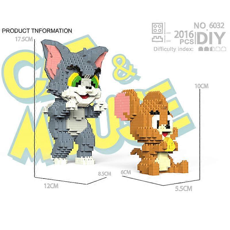 Anime Model Bricks Mini Pet Cat And Mouse Micro Building Blocks Toy ...