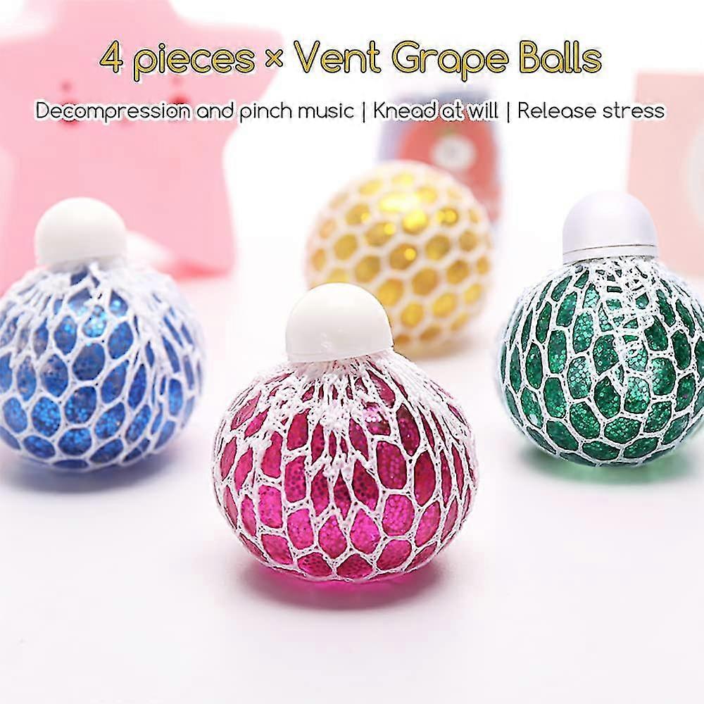 Squeeze Ball With Net, Pack Of 4 Squishy Mesh Ball, Squeeze Ball In Net ...