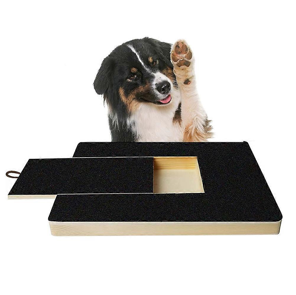 Wooden Dog Nail Scratcher Board with Treat Box - Pet Toy & Grooming ...