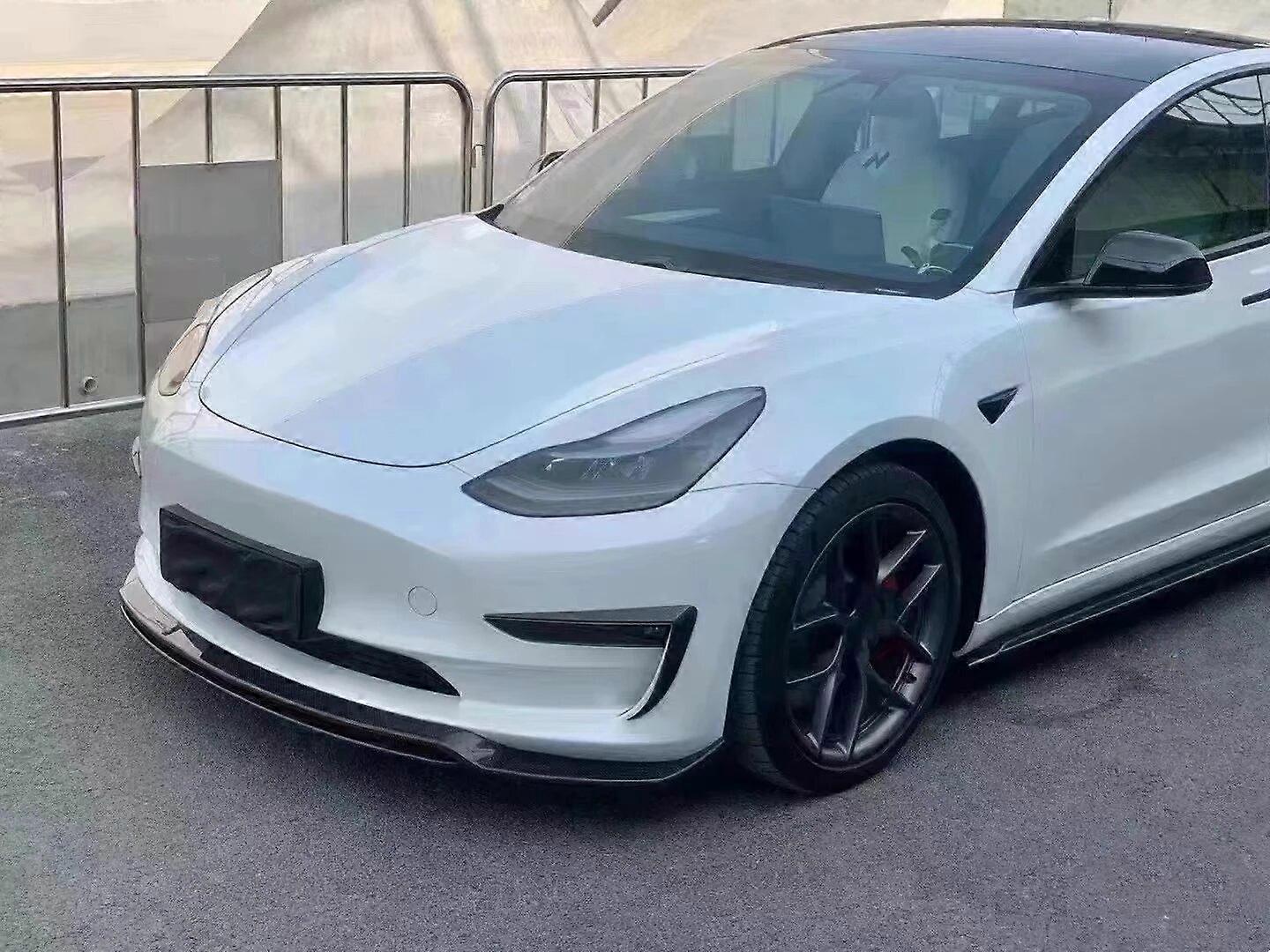 Carbon fiber Body Kit Front Rear Lip Assembly for Tesla Model 3 ...