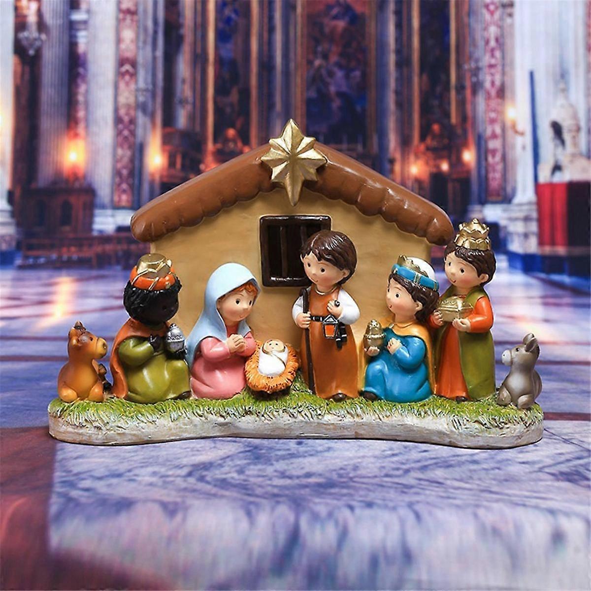 Mini Nativity Set, Indoor Nativity Scene with LED Light Include 1 ...