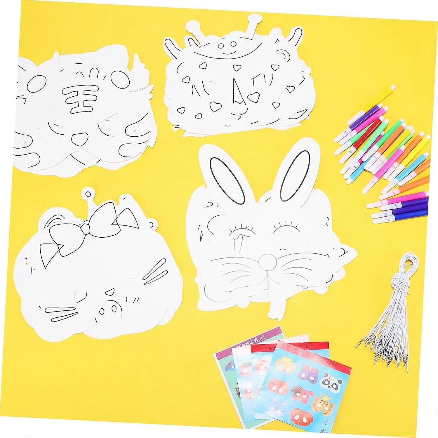 1 Set paper masks to paint animal masks to paint animal masks craft ...