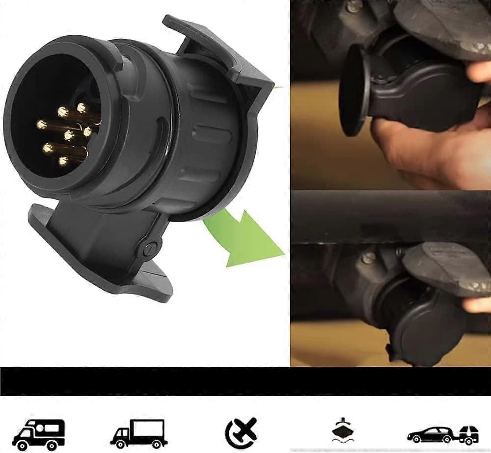 2024,13 to 7 pin plug trailer adapter waterproof trailer adapter for ...