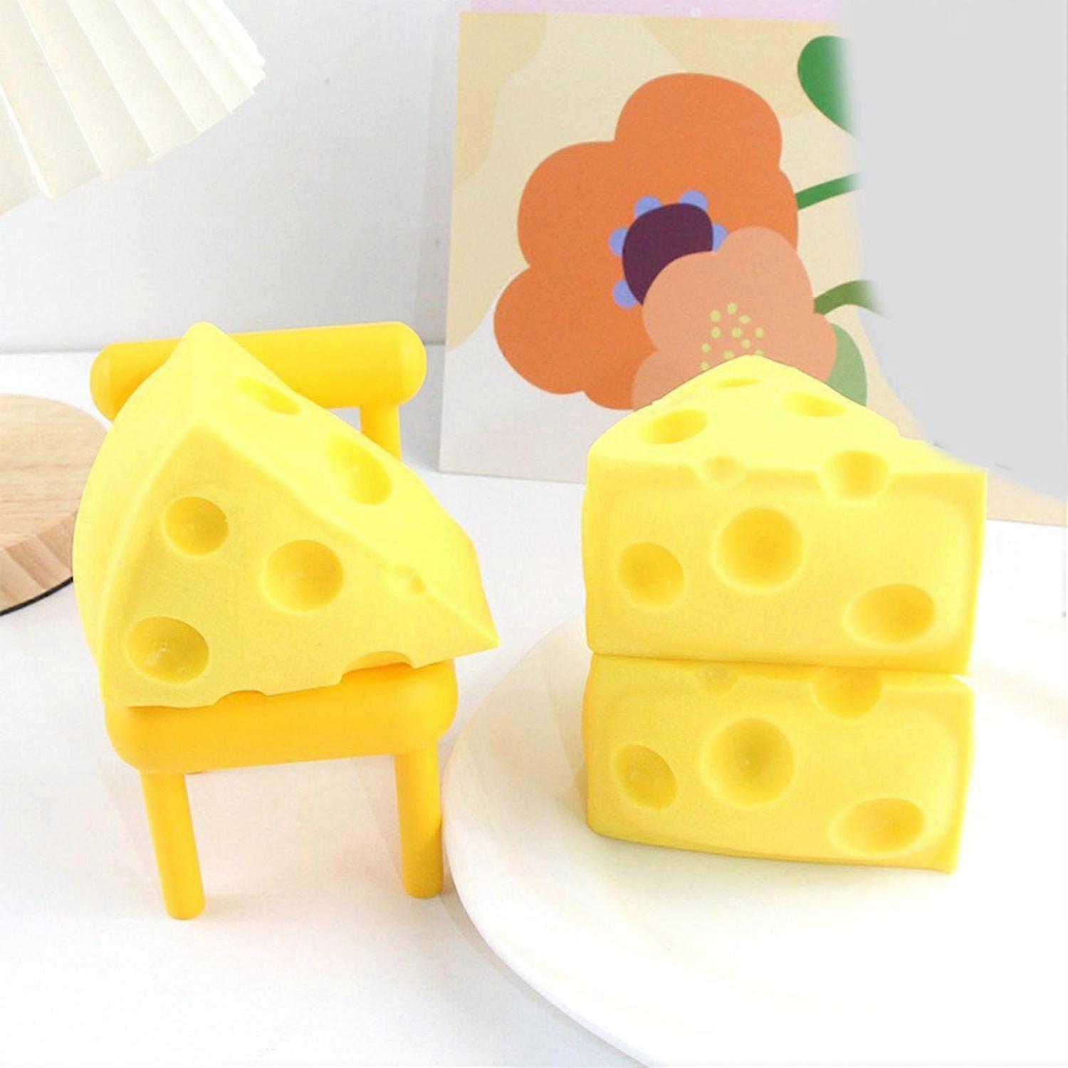 Cheese Squeeze Toy Stress Relief Decompression Realistic Food Shape ...