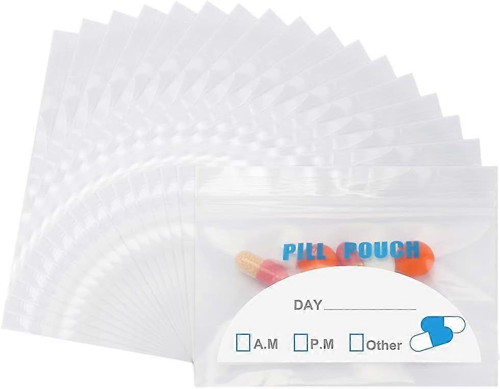 Pill Pouch Bags - 100Pack Longer Zipper Storage Pouches (Blue - 6 mil ...