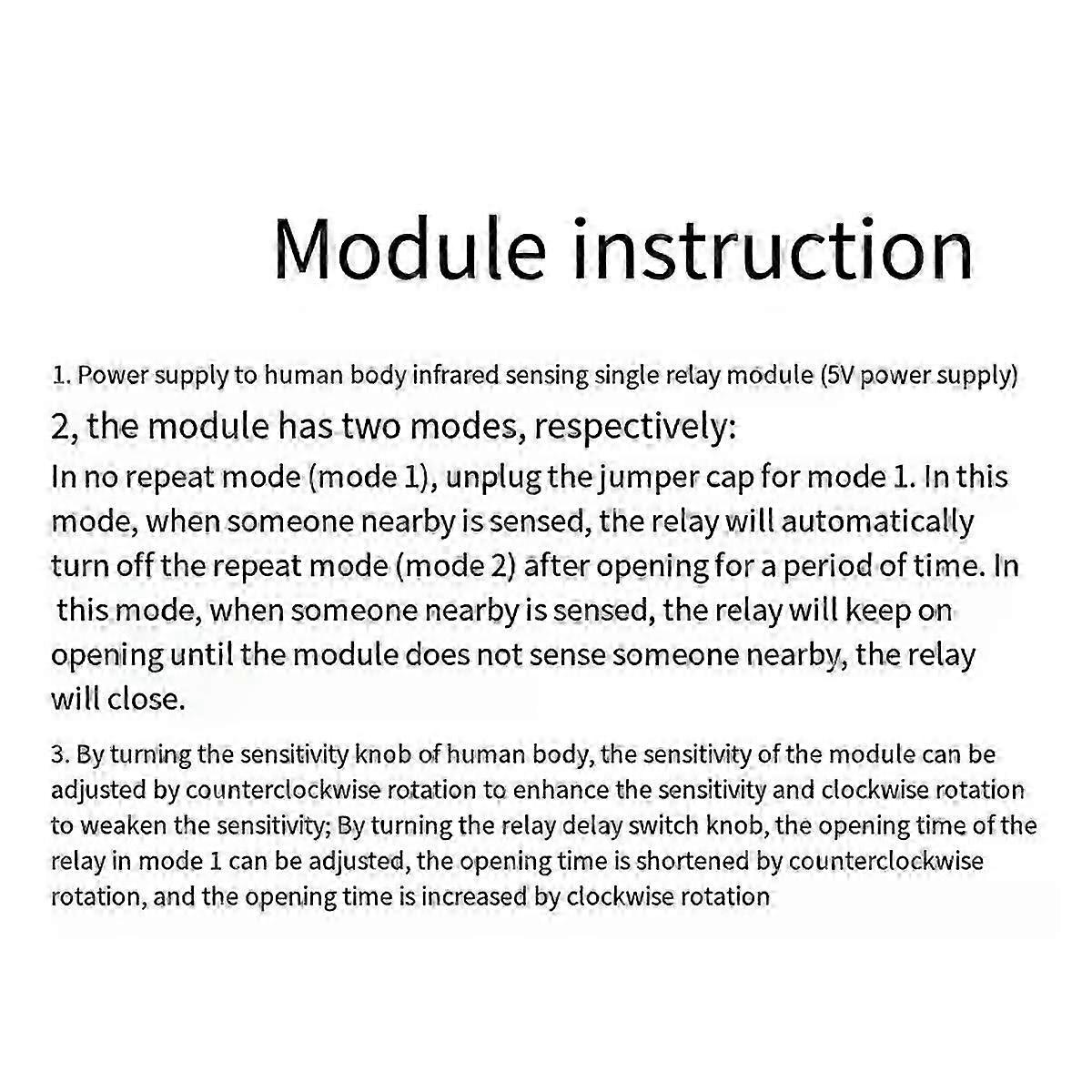 Relay Module Human Body Infrared Sensing Single Module Delay Time ...