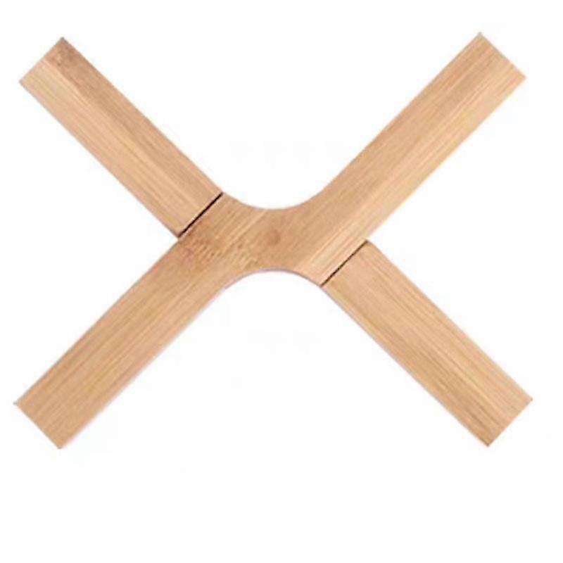Bamboo pot holder cross plate rack bamboo placemat table plate foldable ...