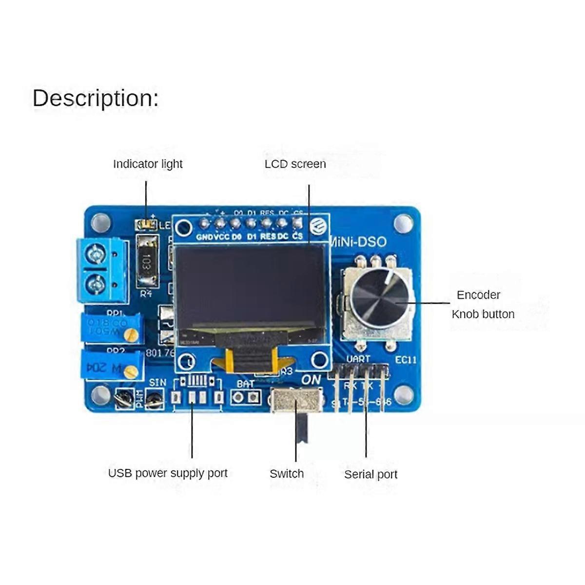 Mini DOS LCD Oscilloscope Kit STC8K8A Single Chip Microcomputer Electronic Soldering Practice ...