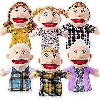 6 Pcs Family Members Hand Puppets Toy12 Inch Mouth Opening Hand Puppet ...