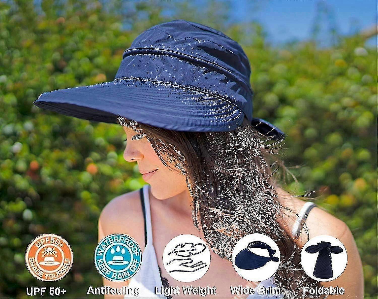 Hats For Women Upf 50+ Uv Sun Protective Convertible Beach Visor Hat ...