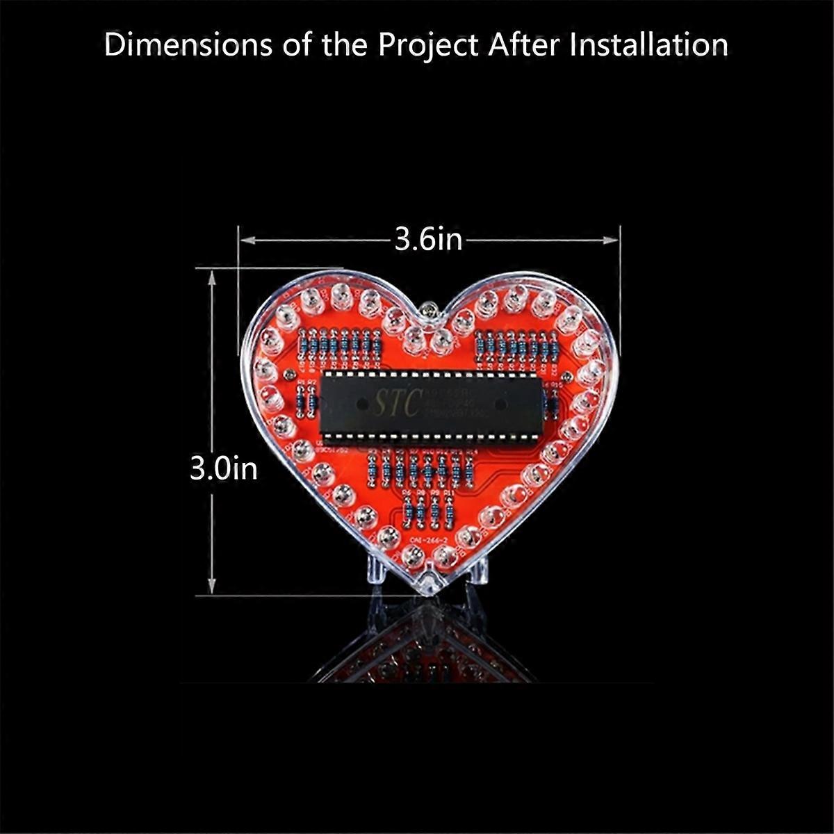 Soldering Practice Kit, Heart Shaped LED Light Soldering Project RGB LED DIY Electronic Kit for ...