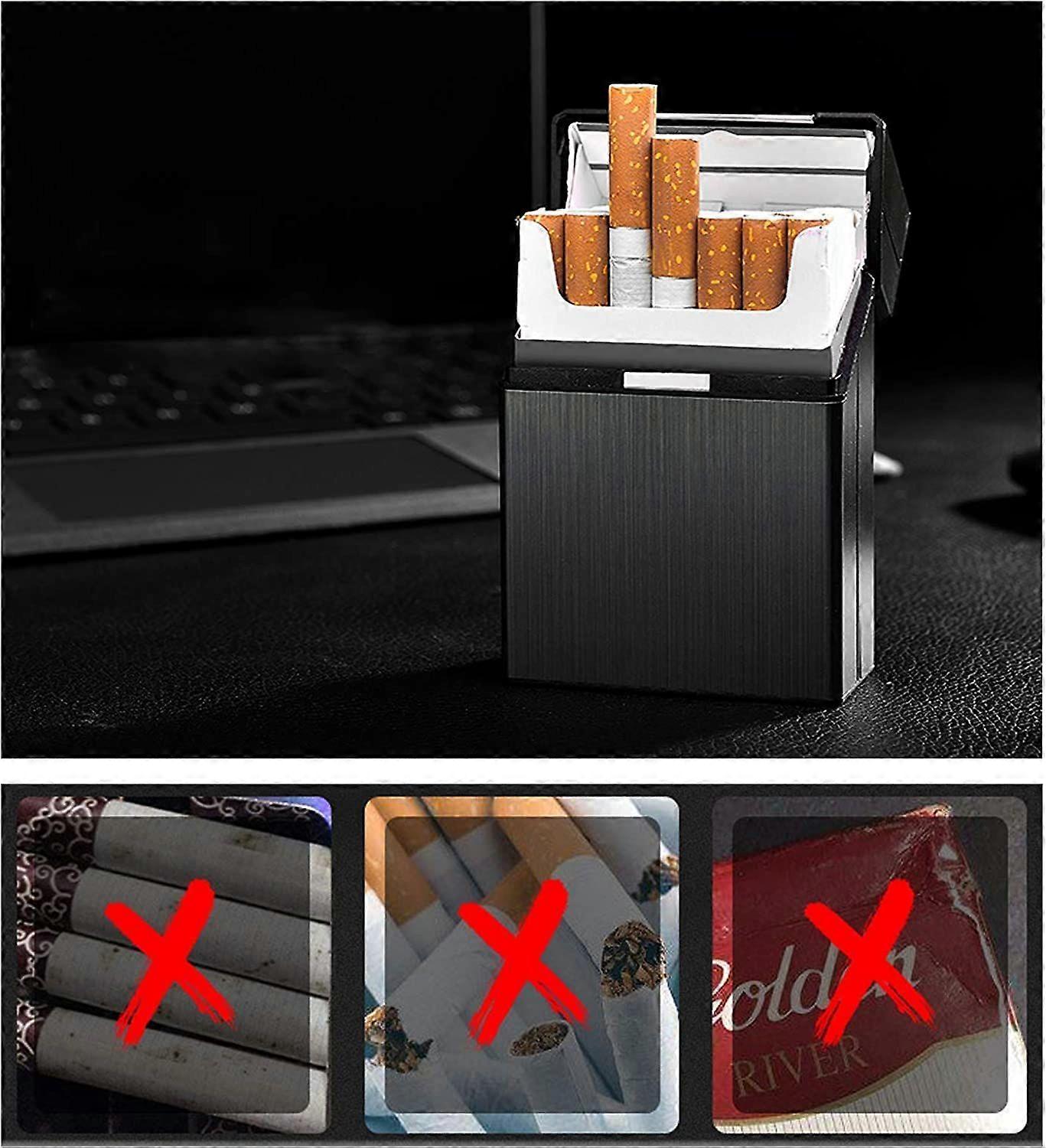 2 Pack Cigarette Cases, Aluminum Cigarette Case Flip Holds 20 ...