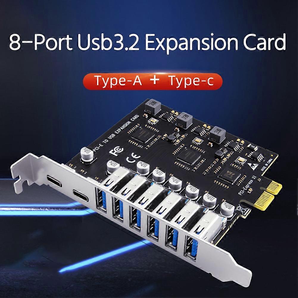 USB 3.2 and Type C PCI-E Expansion Card PCIE to USB Controller 6Port ...