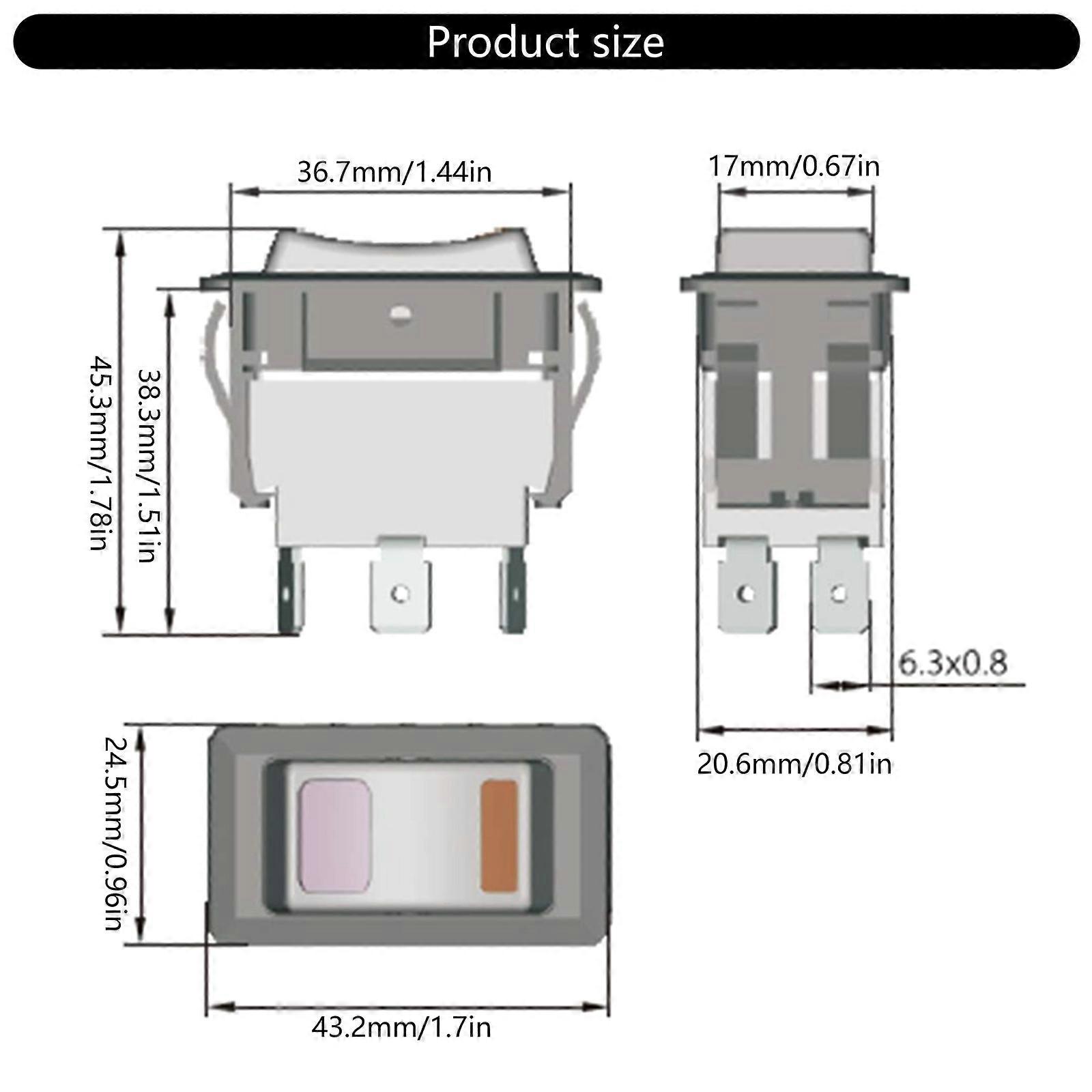 Heavy Duty Push Button Rocker Switches 20A Versatile Push Button ...