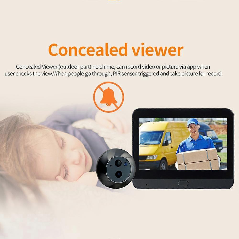 ESCAM C88 4.3 inch 1080P PIR Digital Door Viewer WiFi Video Doorbell ...