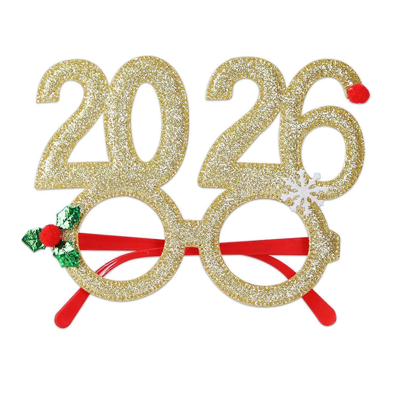 Happy Year Glasses 2026 Glitter Glasses Frames Christmas Party Glasses ...