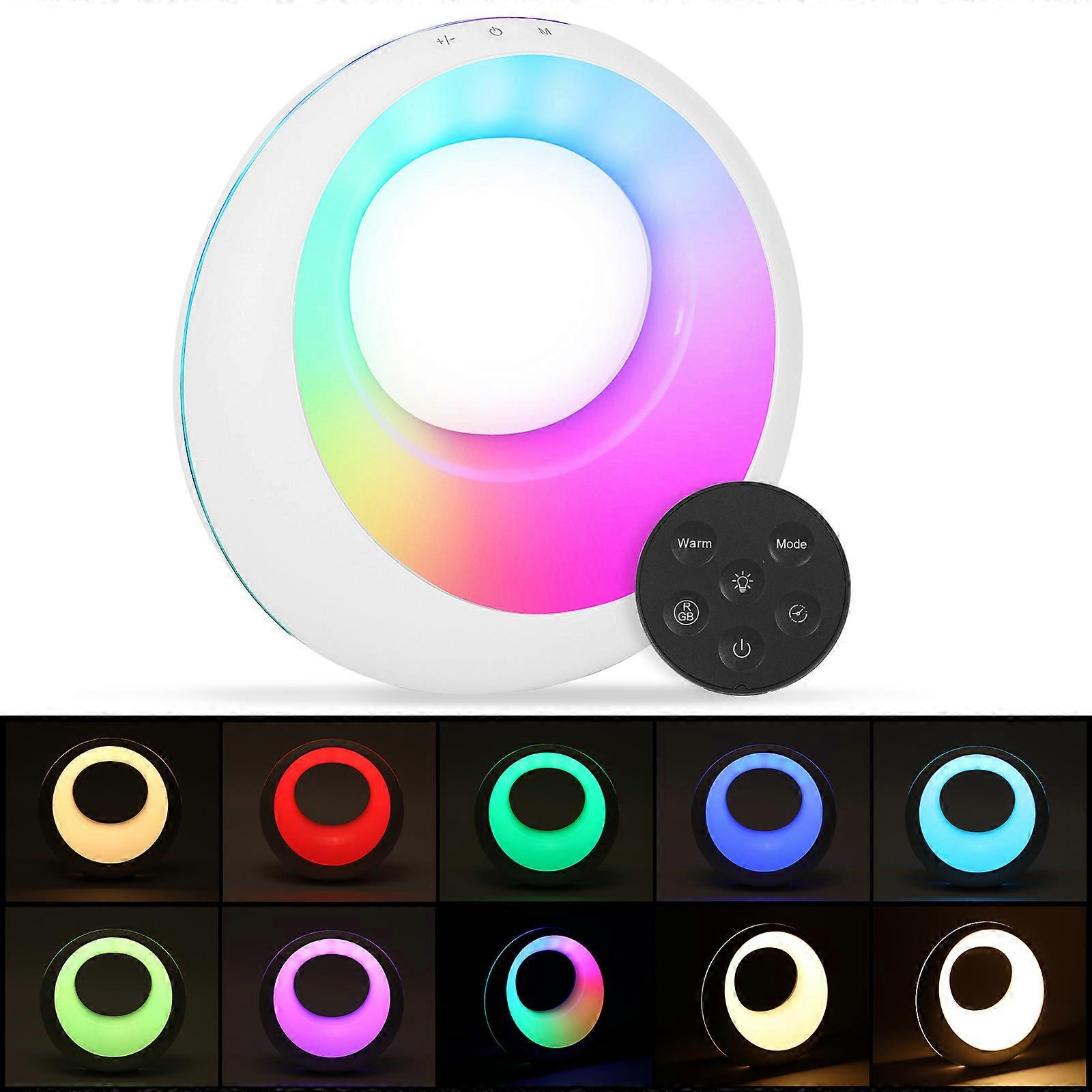 Bedside lamp touch dimmable round with remote control, LED table lamp ...