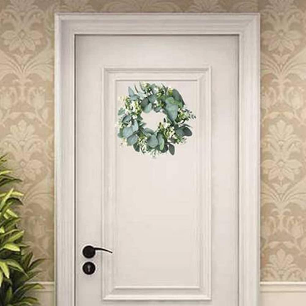 12tokke kunstig eukalyptuskrans til hoveddørsvæg Kunstige falske grønne ...
