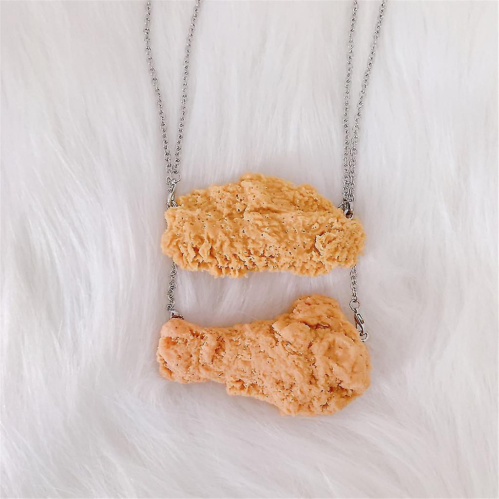 Cute Fried Chicken Pendant Necklace Realistic Food Crispy Chicken Wing ...