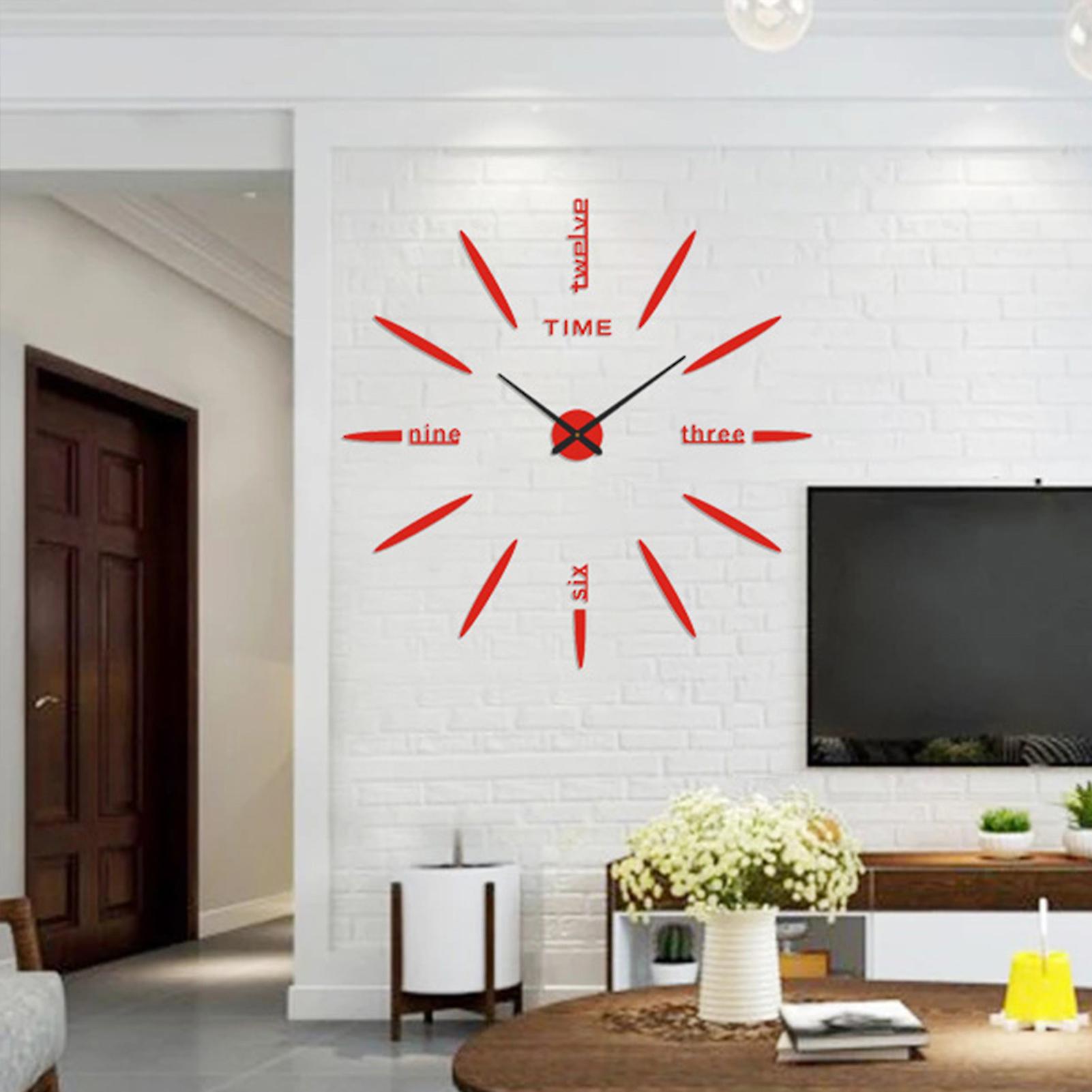 Large Frameless Diy Wall Clock 3d Acrylic Wall Clock Silent Non-ticking ...
