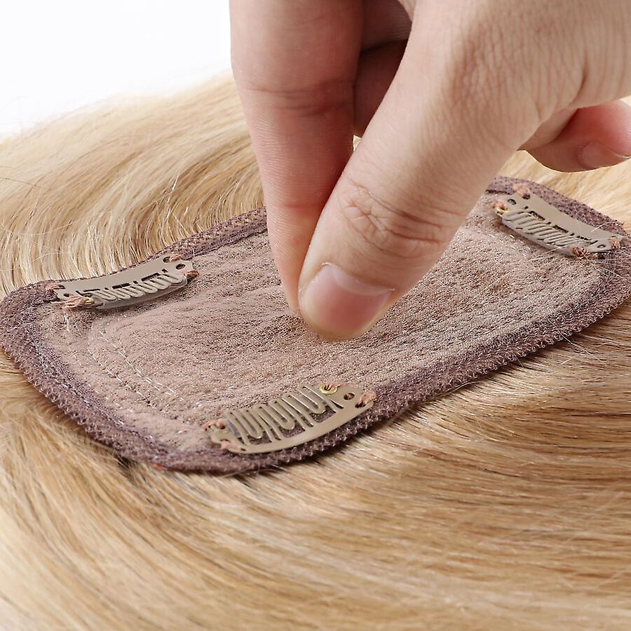 Silk Breathable Hair Topper with Bangs Human Hair Topper Hairpiece For ...