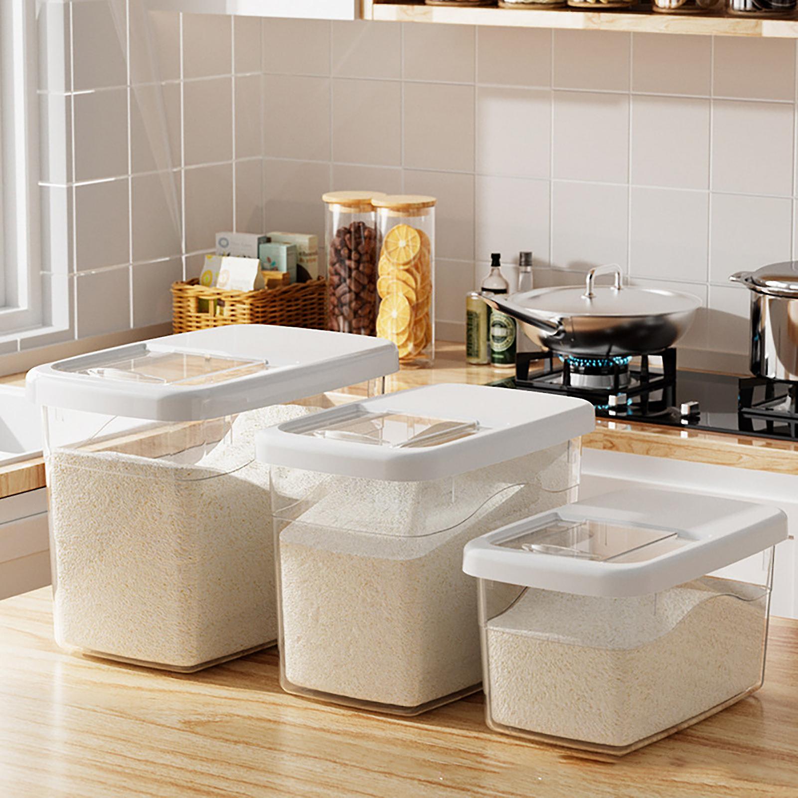 Rice Storage Box Large Capacity Dustproof Transparent Rice Grain ...