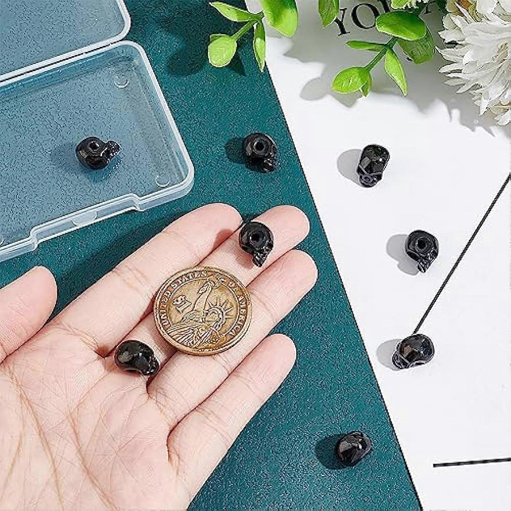 8pcs Gunmetal Skull Beads Stainless Steel Skull Head Beads Retro Skull ...