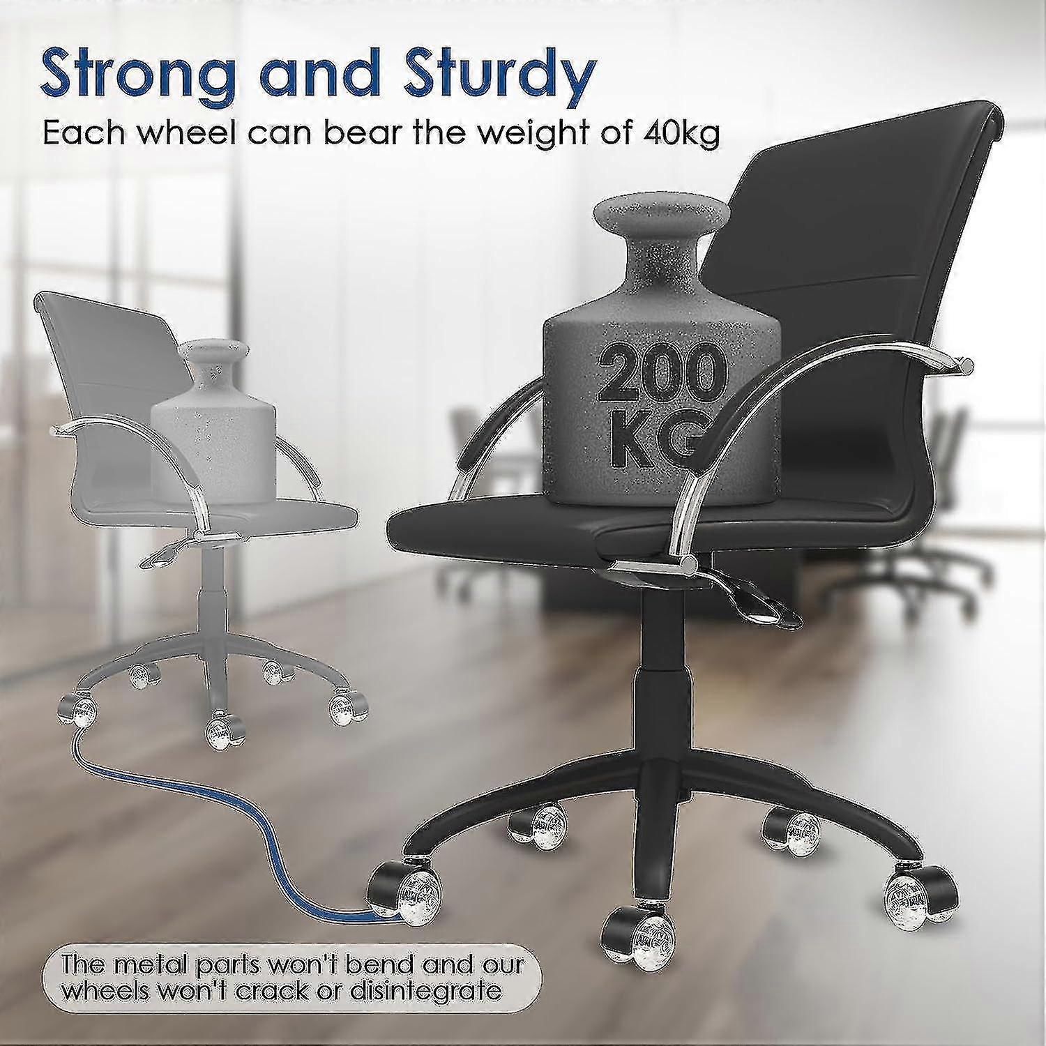 Set Of 5 Office Chair Caster 11mm X 22mm - Smooth And Quiet Rolling ...