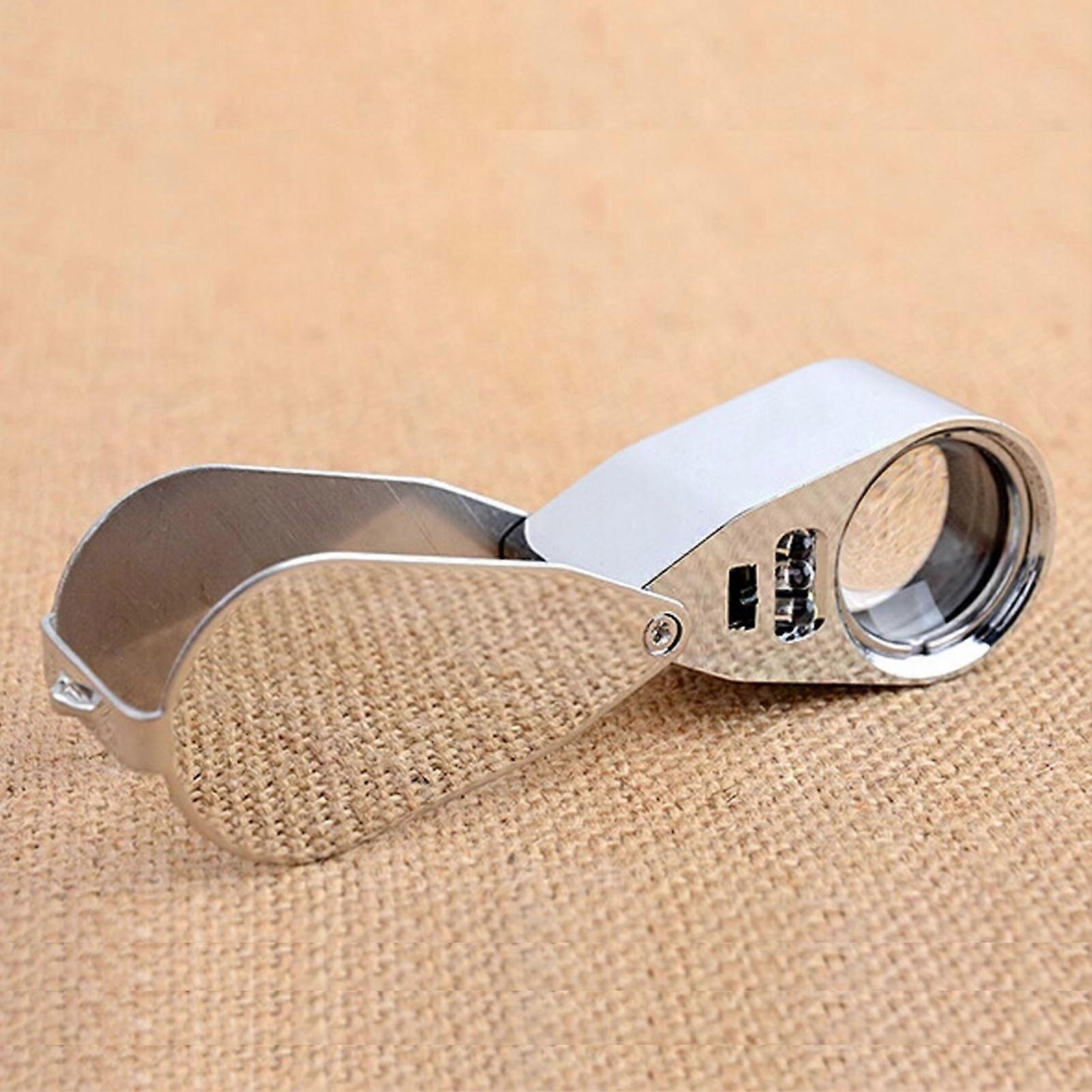 40X Mini Jewelry Magnifying Glass with LED Money Checking Light ...