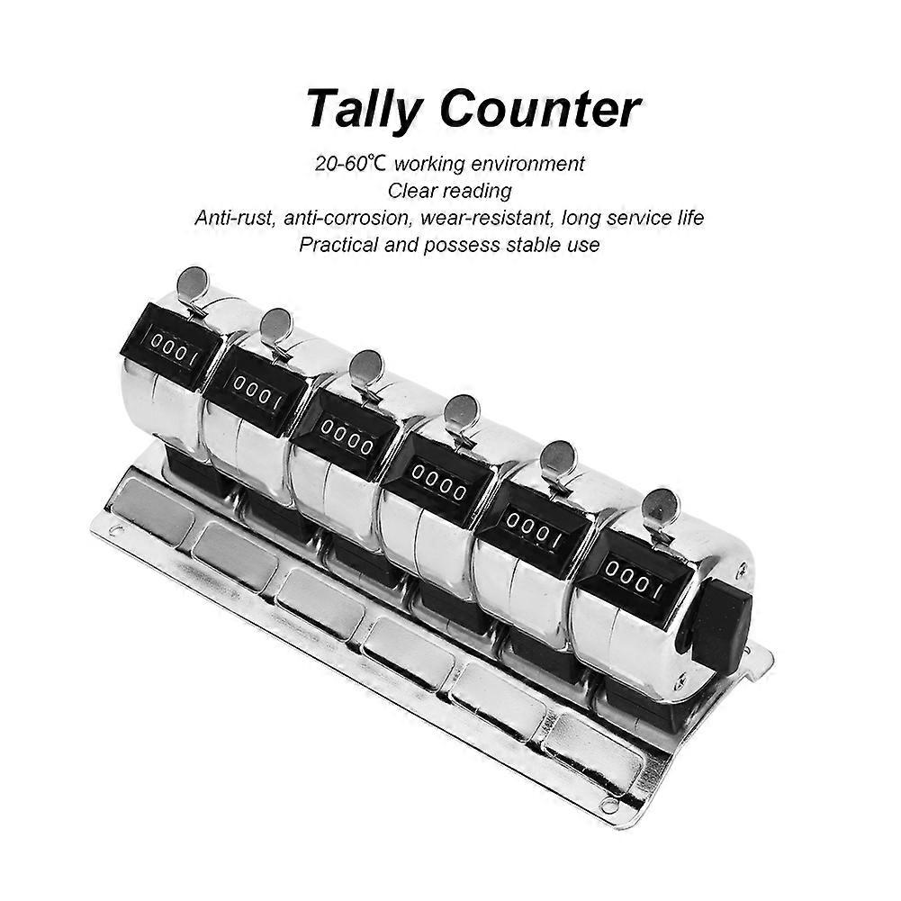 Mechanical Counter Metal Manual Clicker 4‑Digit Conjoined 6 Units ...