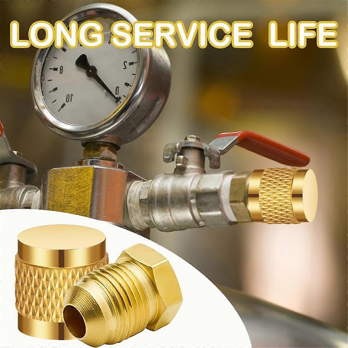 1/4inch Flare Cap, Round Brass HVAC Locking Caps, W/Neoprene O-Ring ...