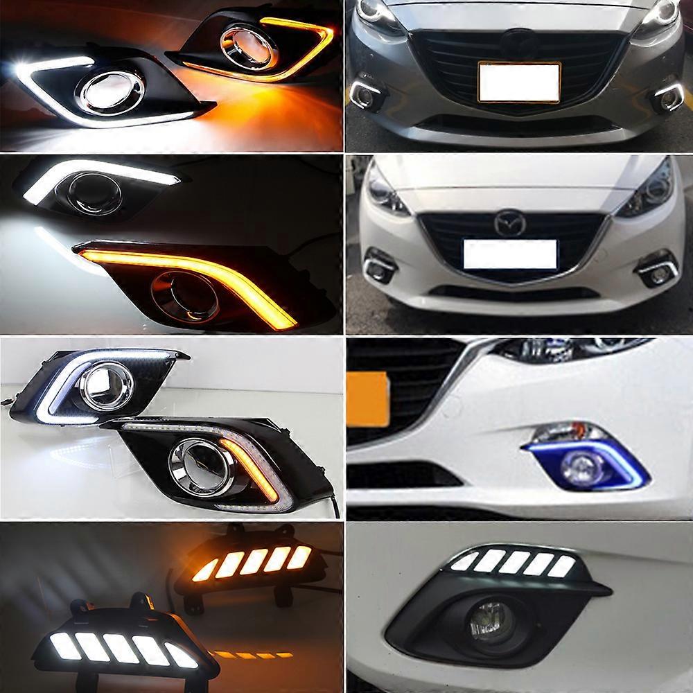 2Pcs DRL For Mazda 3 Mazda3 Axela 2014 2015 2016 LED Daytime Running Lights Daylight Fog lamp ...