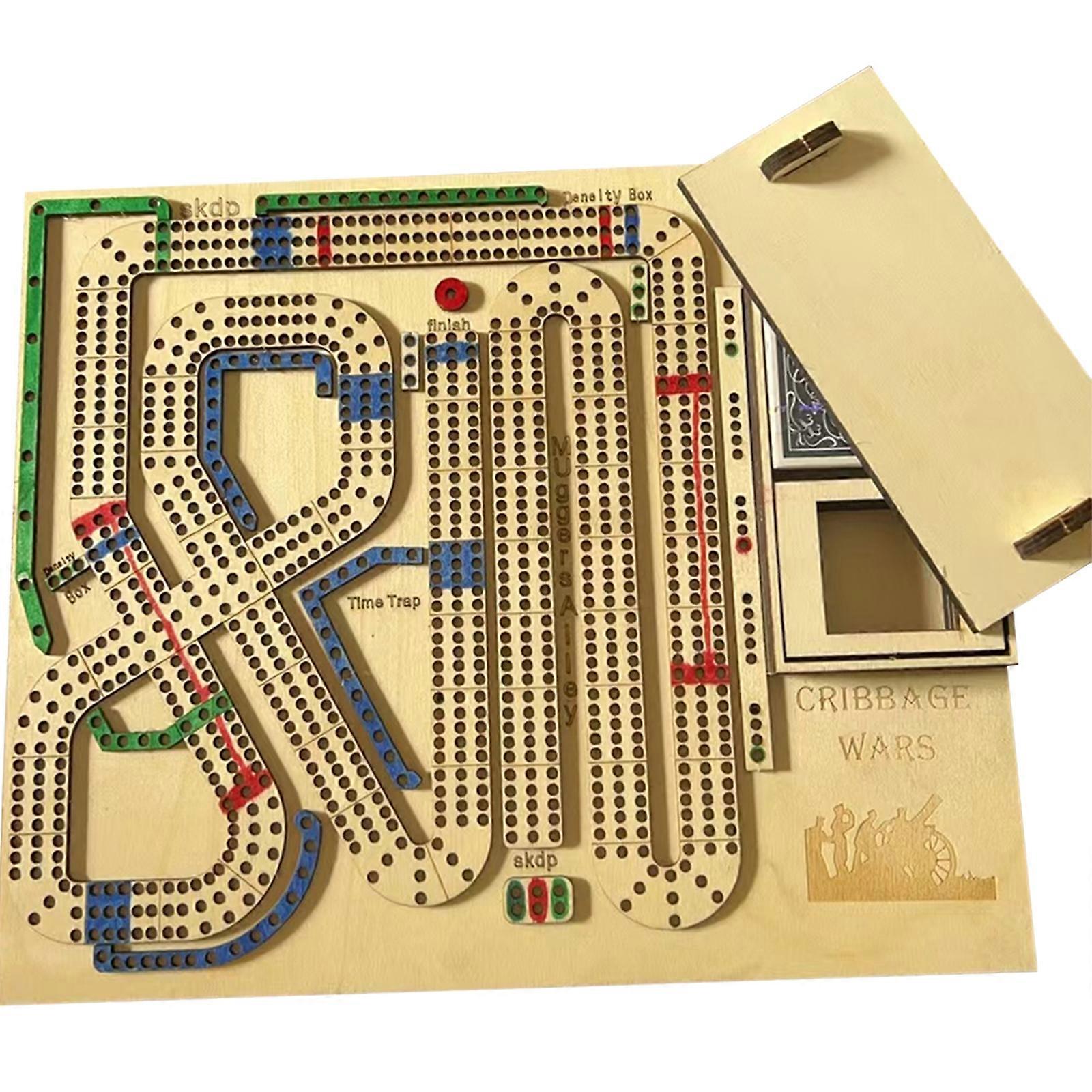 Cribbage Wars Board Game, 2024 New Wooden Cribbage Board Game Set ...