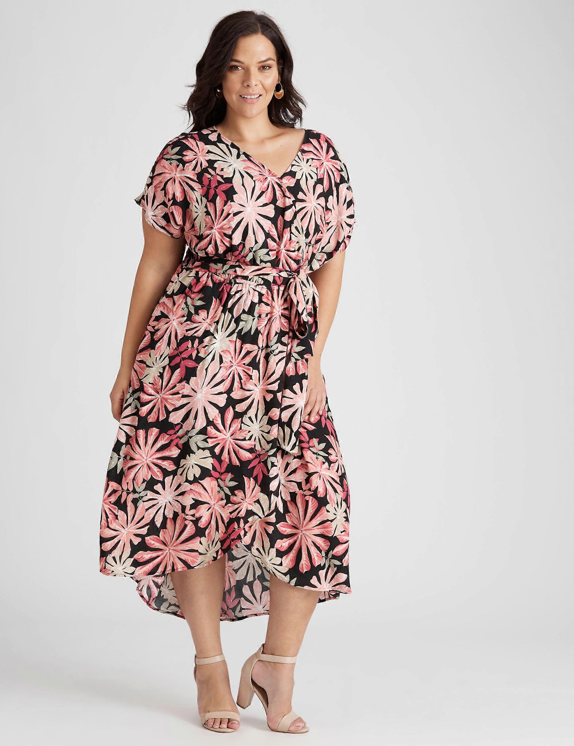 Autograph - Plus Size - Womens Midi Dress - Summer Casual Floral ...