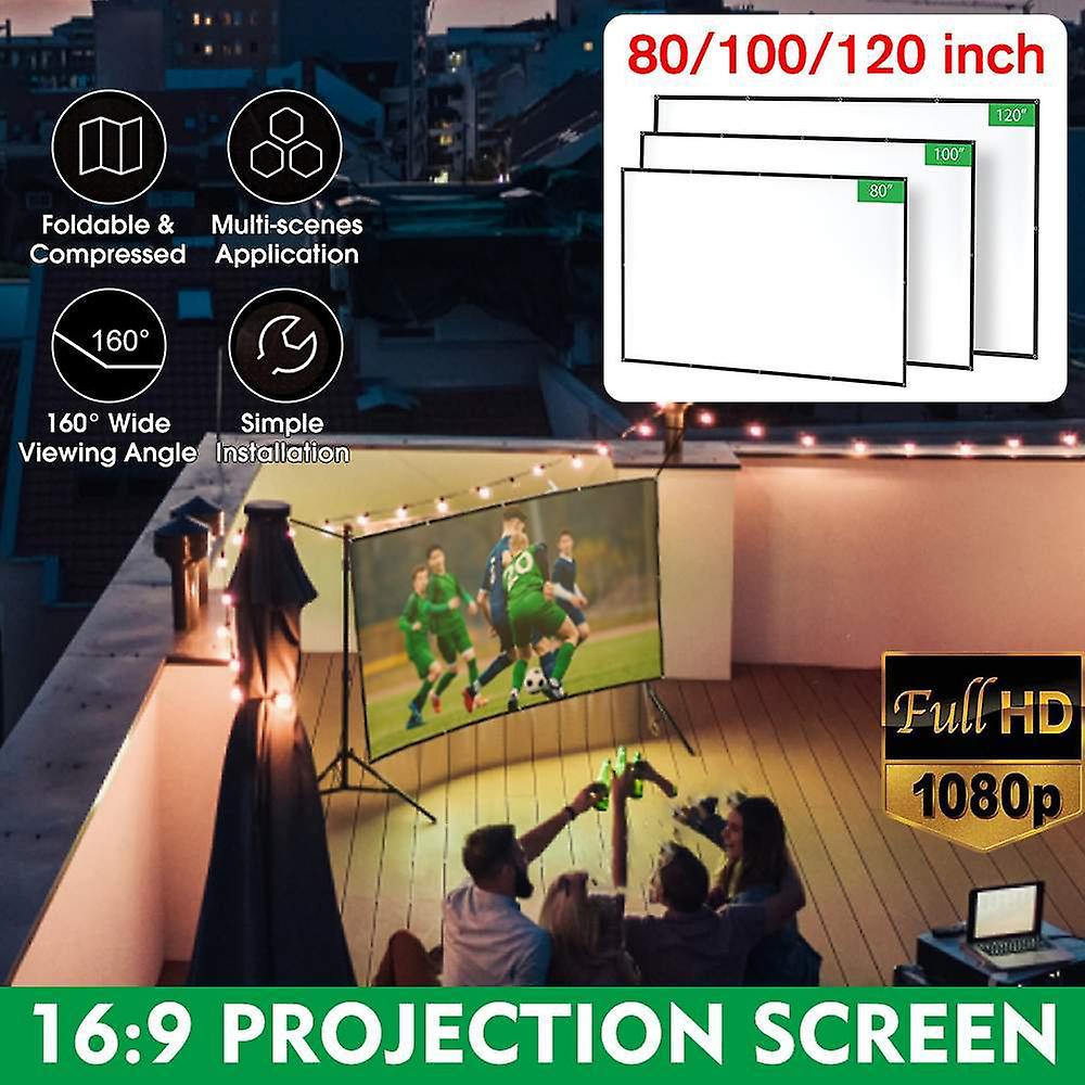 Portable projector screen 80/100/120-inch | Fruugo CH