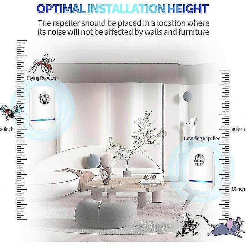 6 Pack Ultrasonic Pest Repeller, Electronic Pest Repellent Plug In ...