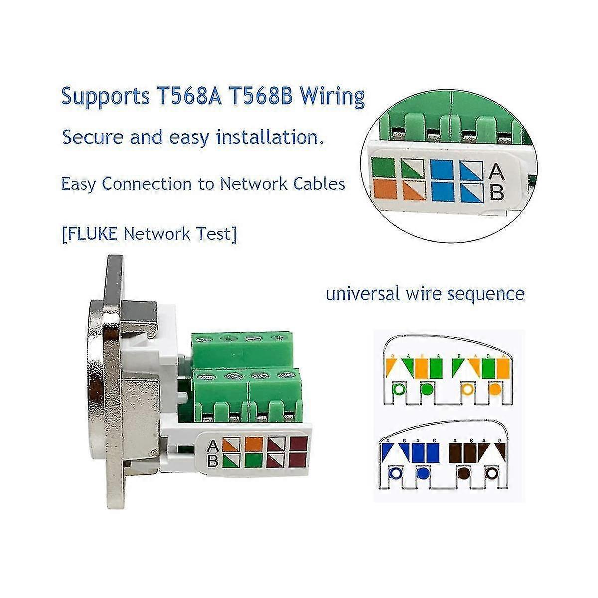 Rj45 Panel Mount Screw Terminal Adapter, Rj45/8p8c Panel Mount ...