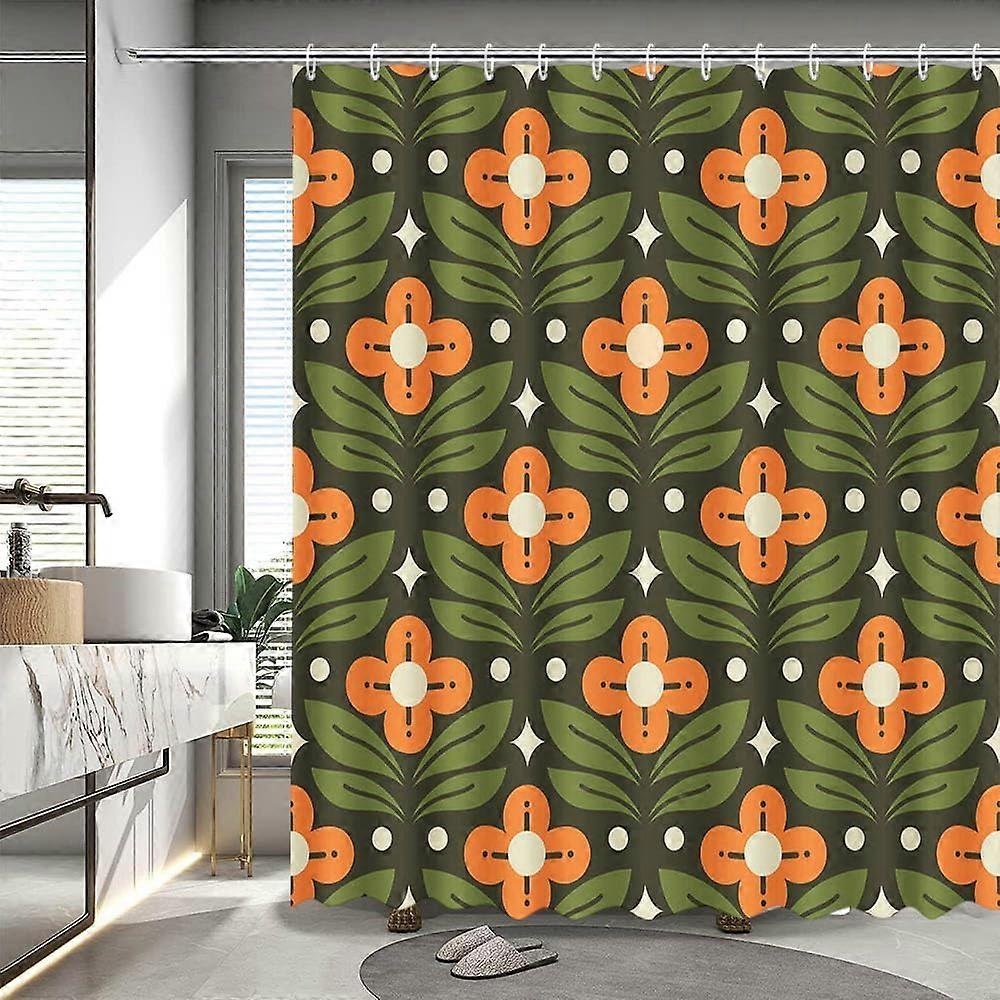 Orange And Green Shower Curtain
