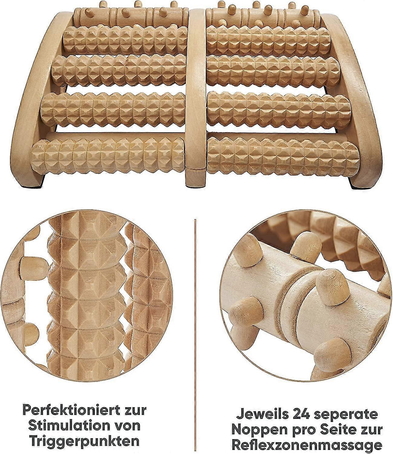 Premium Foot Massager Roller With Interchangeable Rollers I Wooden Foot ...