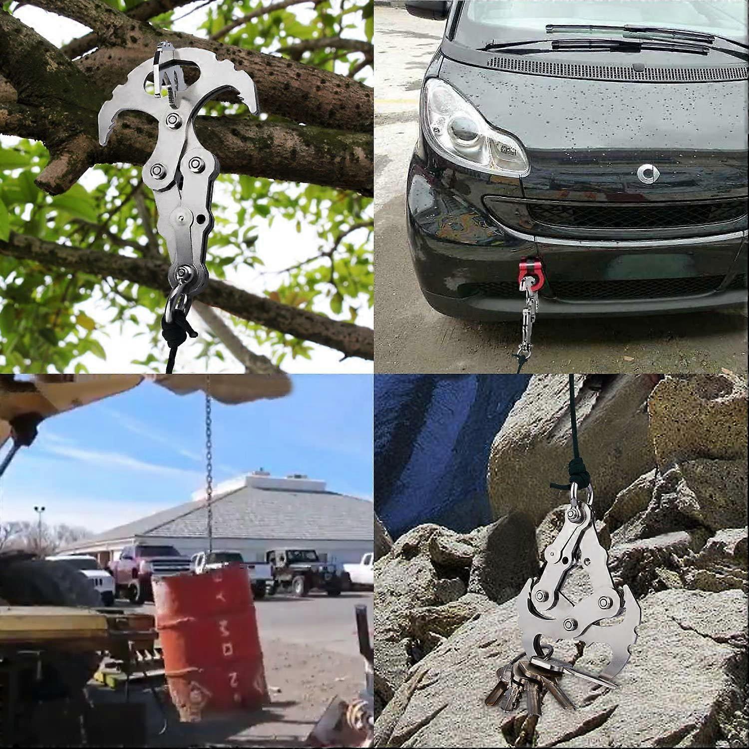 Grappling Hook Multi-Function Claw Hook Stainless Steel Outdoor Climbing Multi-Function Gravity ...