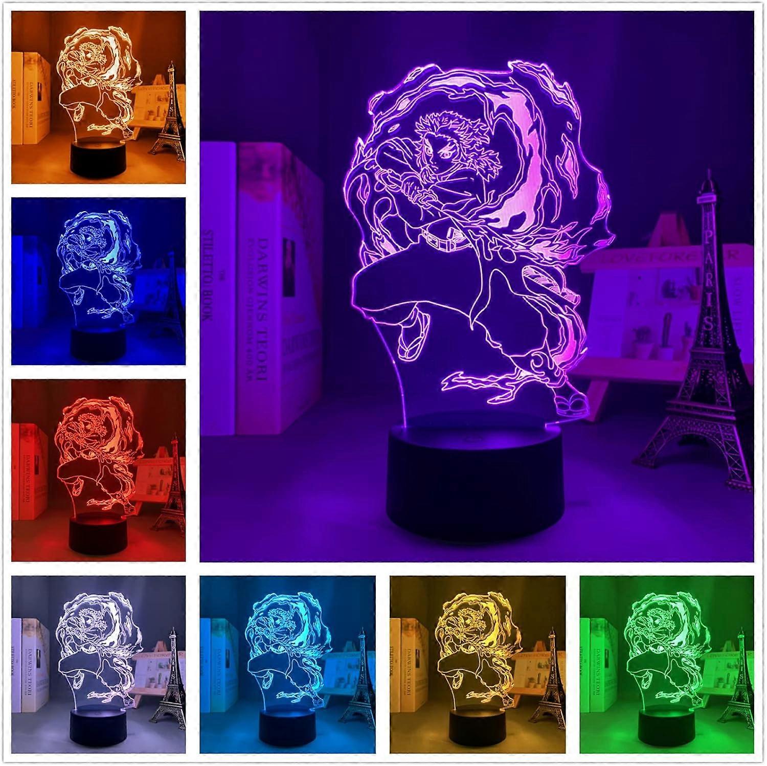 SBSG Demon Slayer Lamp Kyojuro Rengoku Anime 3D Night Light for Bedroom ...
