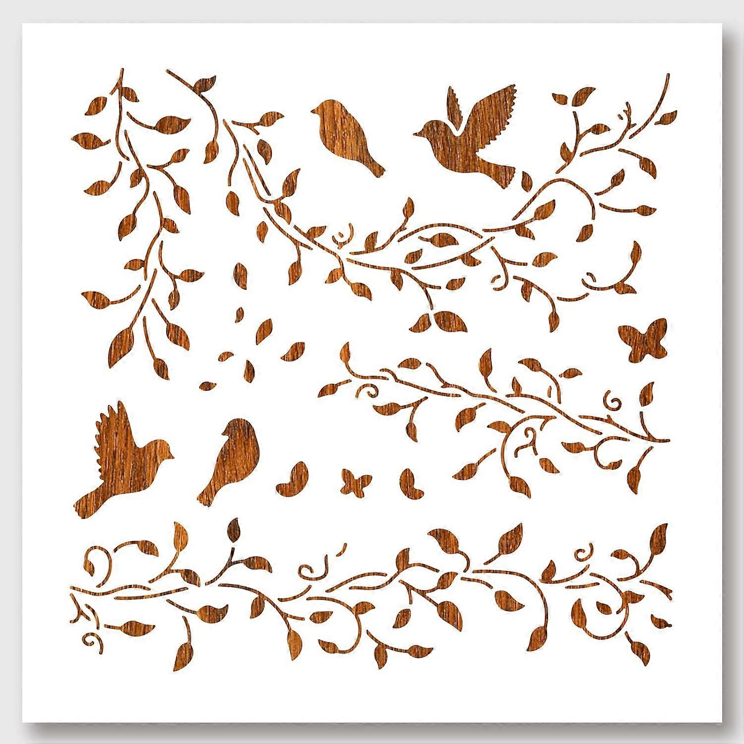 Vines Birds Stencil Spring Stencils Reusable Plant Stencils DIY Art and ...