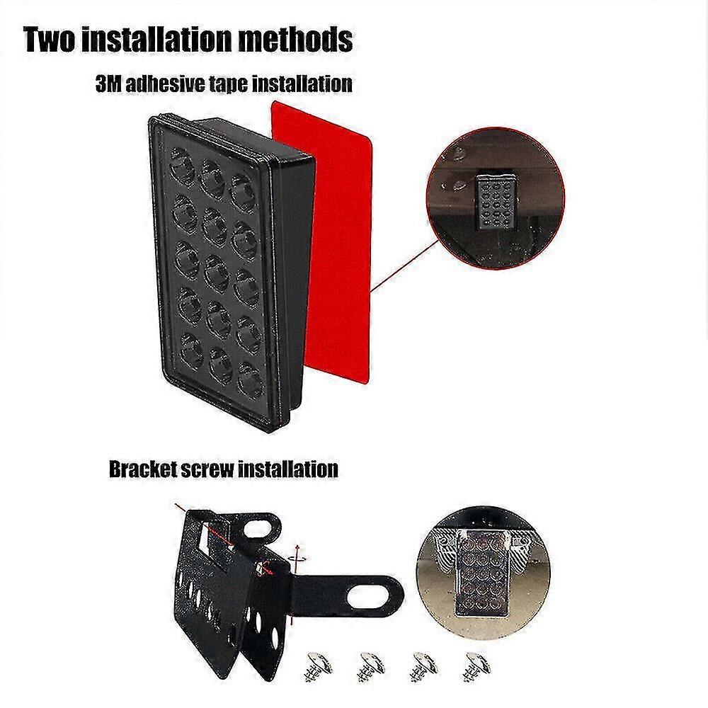 F1 Style 15 Led Rear 3rd Third Strobe Flashing Tail Brake Stop Light Universal Car Lights Signal ...