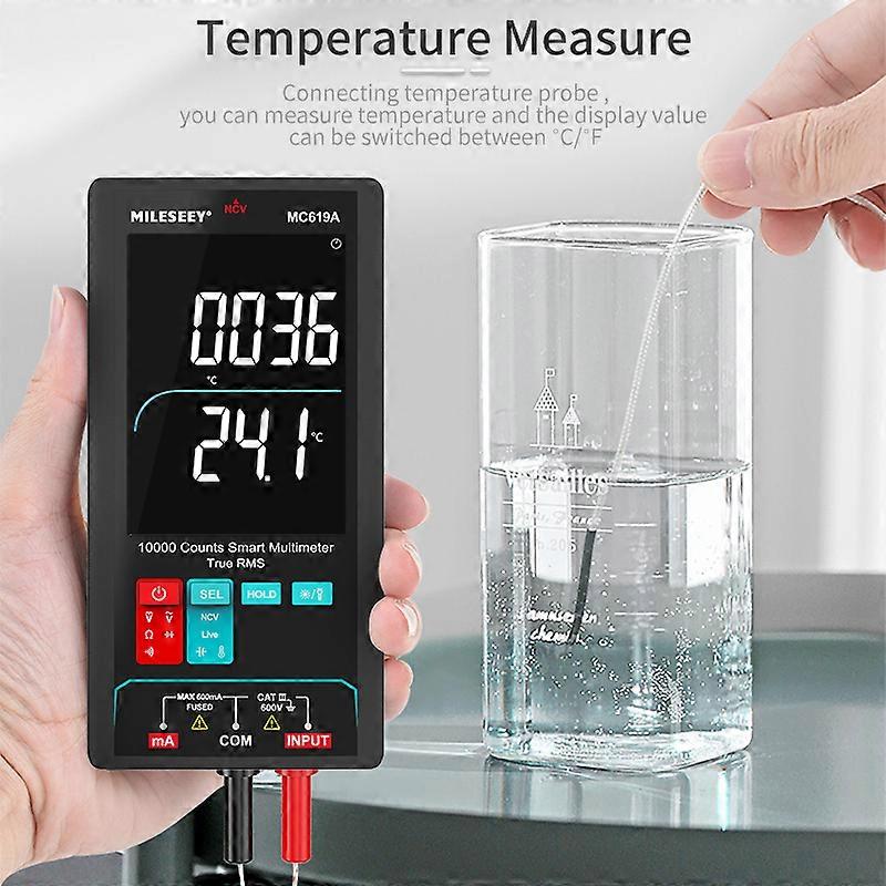 Mileseey NCV Digital Multimeter Auto Ranging AC/DC voltage meter Flash ...
