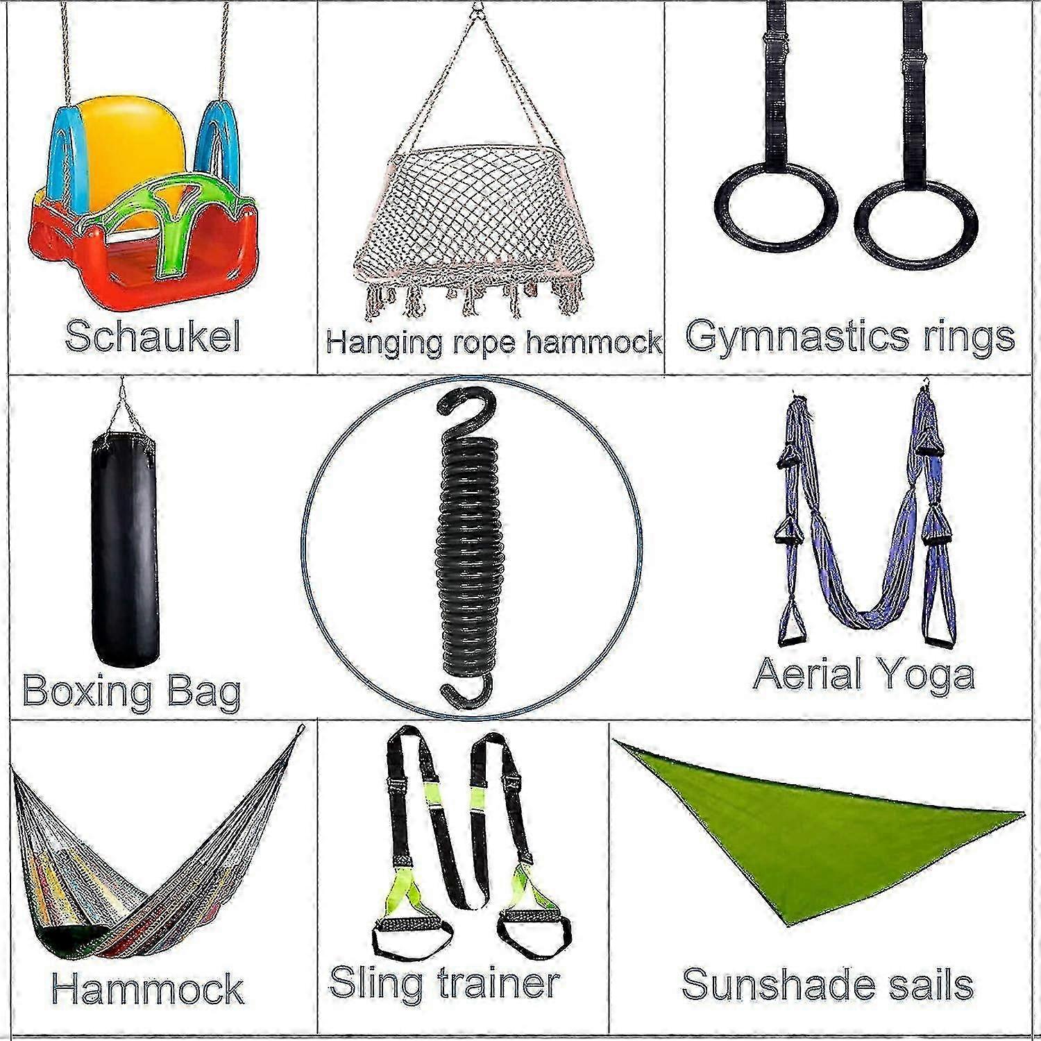 Porch Swing Springs Heavy Duty - 750lbs Black Hammock Chair Spring ...