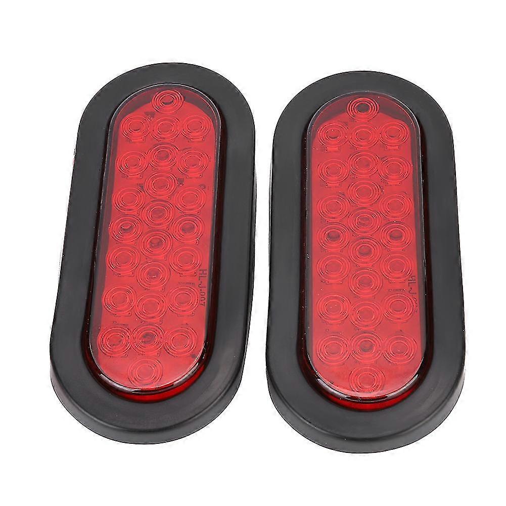 2pcs 12V Trailer Taillight 24LED Oval Red Rear Light Lamp 6000K High ...